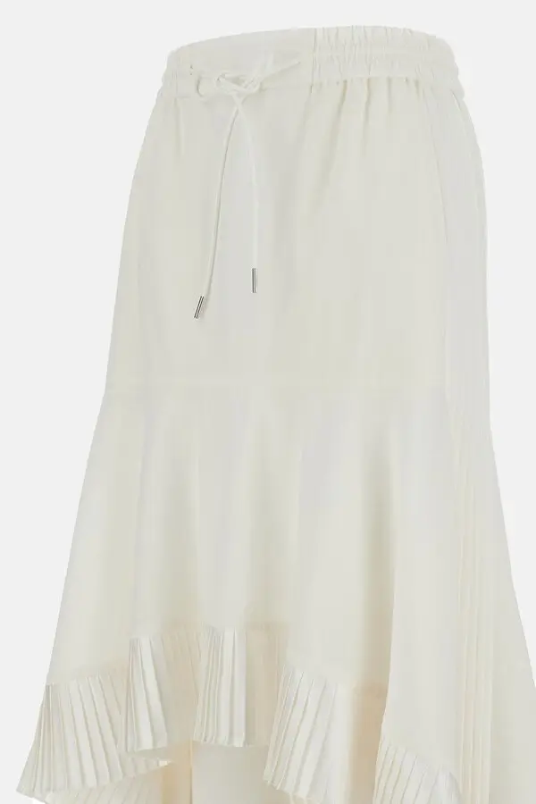 Sacai Cotton Broadcloth A-line Midi Skirt