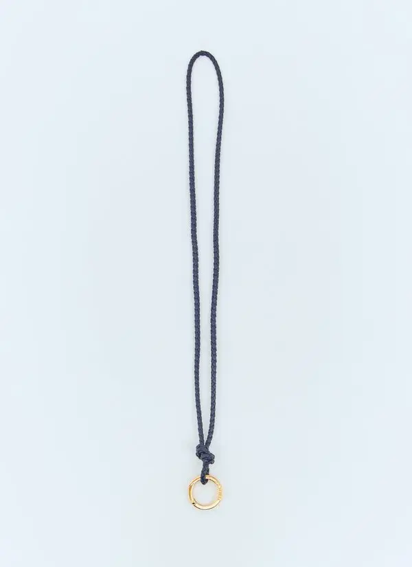 Bottega Veneta Intreccio Long Keyring - Blue