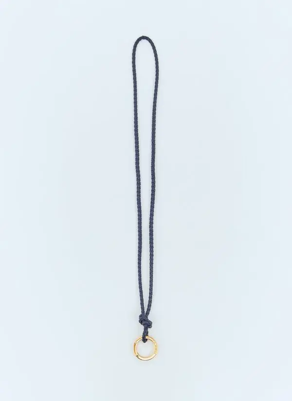 Bottega Veneta Intreccio Long Keyring - Blue