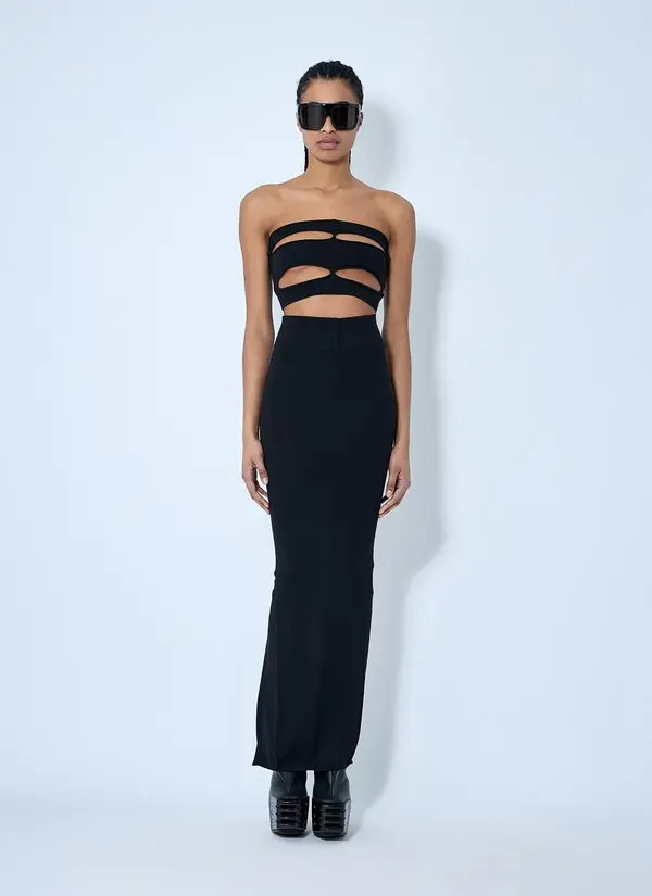 Rick Owens Wool Knit Maxi Skirt