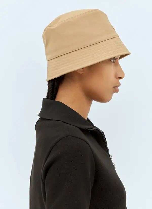 Moncler Logo Patch Bucket Hat - Cream