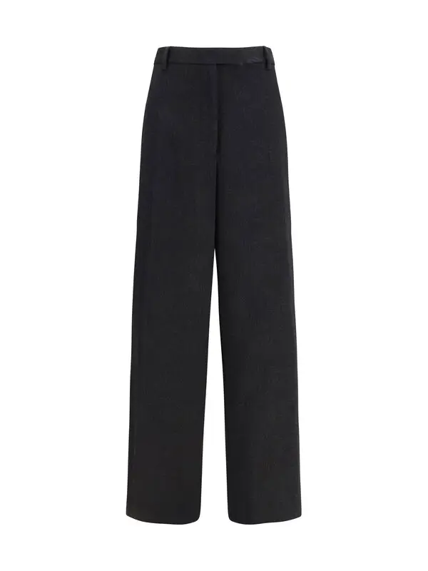 Dries Van Noten Wide-leg Jacquard Pattern Pants - Black