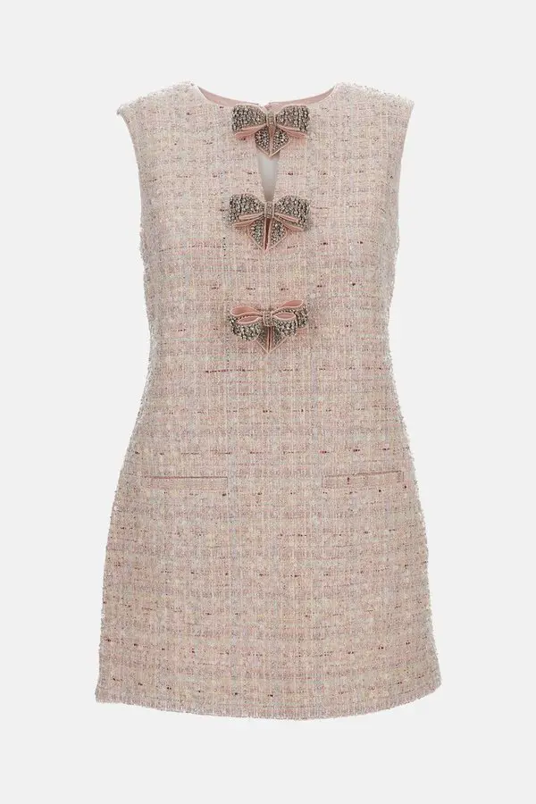SELF-PORTRAIT Sequin Bouclé Mini Dress - Multicolor