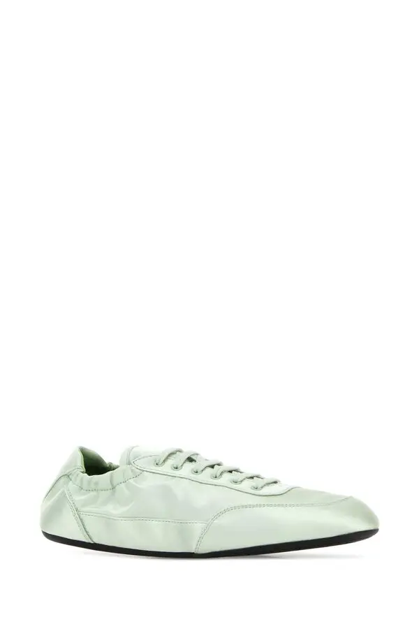 Prada Mind Satin Collapsible Sneakers - Green