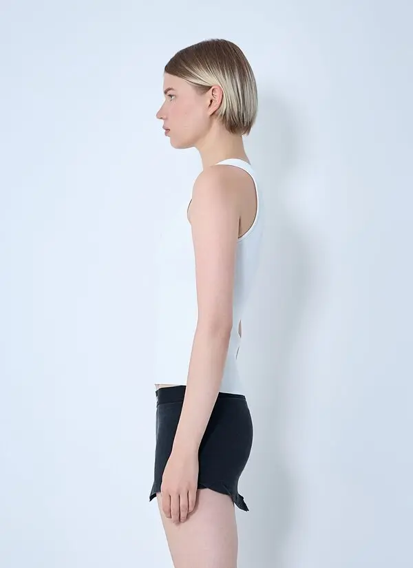 Balenciaga Logo Motif Ribbed Tank Top