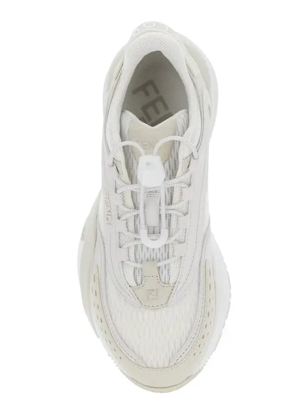 Fendi Flow Sneakers With Toggle Closure And Logo Lettering - White