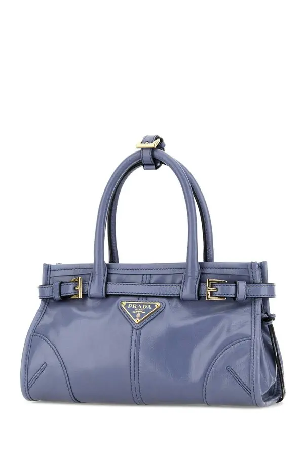 Prada Powder Leather Mini Bonnie Handbag - Blue