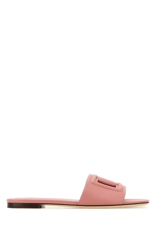Dolce & Gabbana Nappa Leather Slippers - Pink