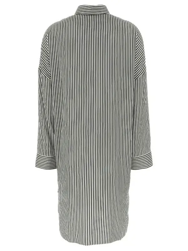 TOM FORD Striped Silk Midi Shirt Dress
