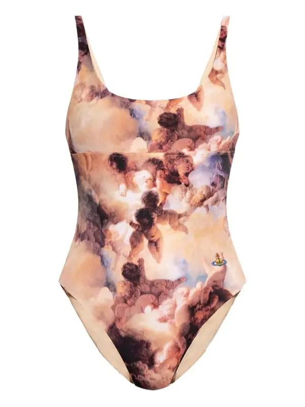 VIVIENNE WESTWOOD Cherub Straight Line Swimsuit - White