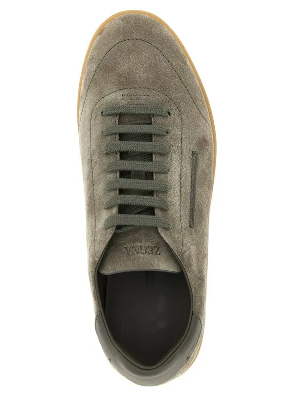 Zegna 232 Suede Lace-up Sneakers - Gray