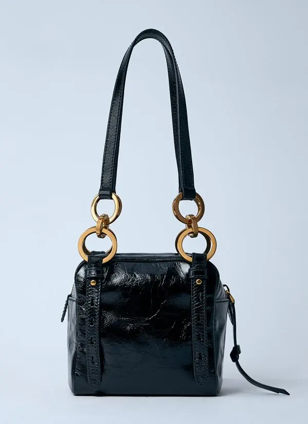 Prada Mini Dangle Leather Handbag - Black