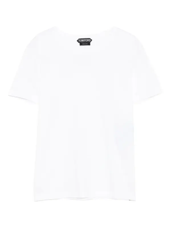 TOM FORD Cotton T-shirt With Embroidered Logo - White