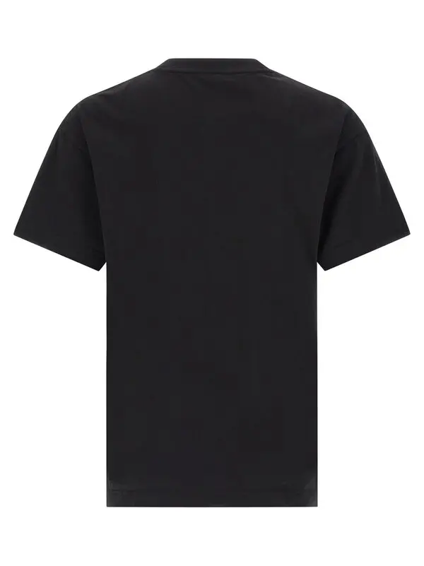 Palm Angels Neck Logo' T-shirt - Black