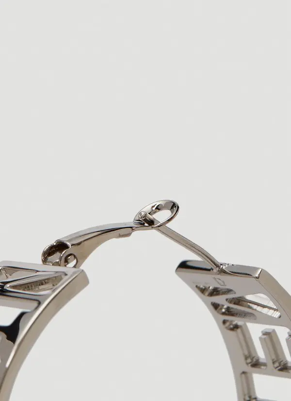 Vetements Logo Hoop Earrings