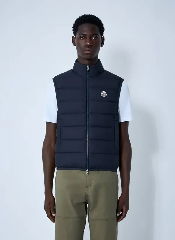 Moncler Contrin Quilted Down Vest With Stand Collar