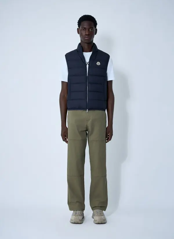Moncler Contrin Quilted Down Vest With Stand Collar - Blue