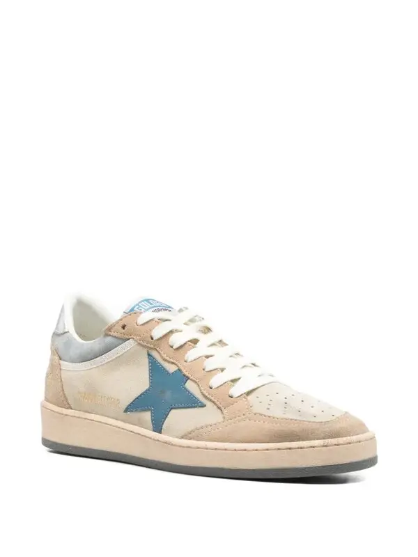 GOLDEN GOOSE Ball Star Two-tone Suede Sneakers With Laminated Leather Star - Multicolor