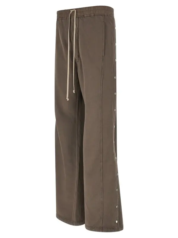 Rick Owens Wide Leg Trousers With Snap Button Detail - Gray
