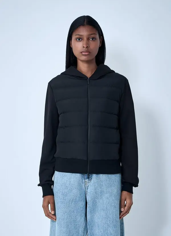 Moncler Quilted Hooded Zip-up Cardigan - Black
