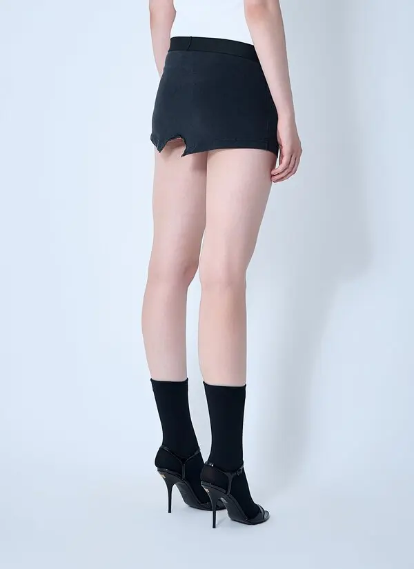 Balenciaga Cut-off Brief Mini Skirt In Stretch Cotton