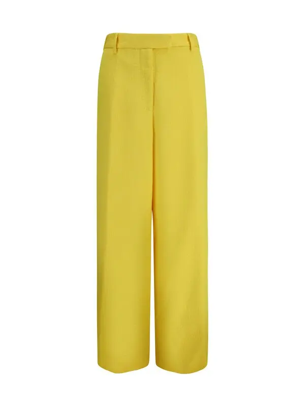 Dries Van Noten Jacquard Wide-leg Trousers - Yellow