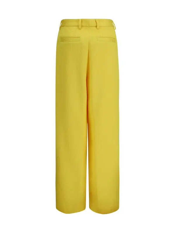 Dries Van Noten Jacquard Wide-leg Trousers - Yellow