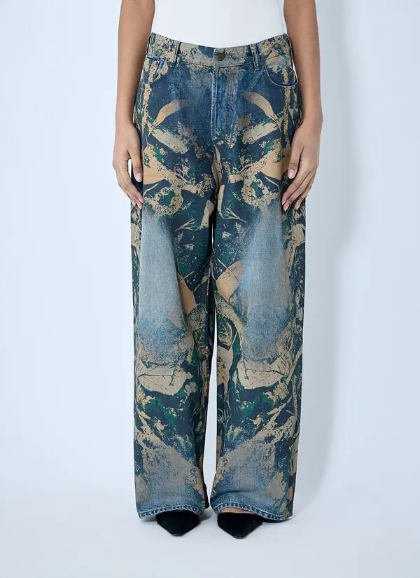Acne Studios 2021f Straight-leg Jeans With Seasonal Print