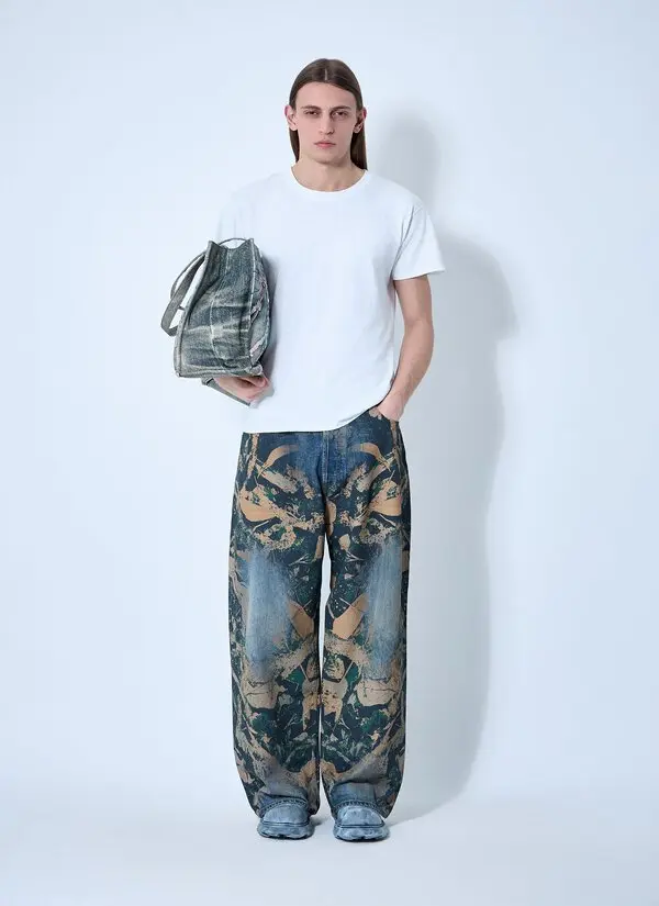 Acne Studios 2021f Straight-leg Jeans With Seasonal Print