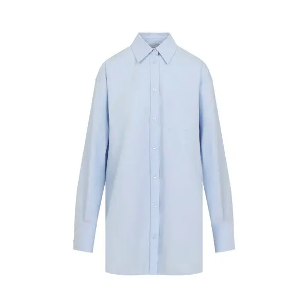 Sportmax Nespola Cotton Blend Long Shirt - Blue