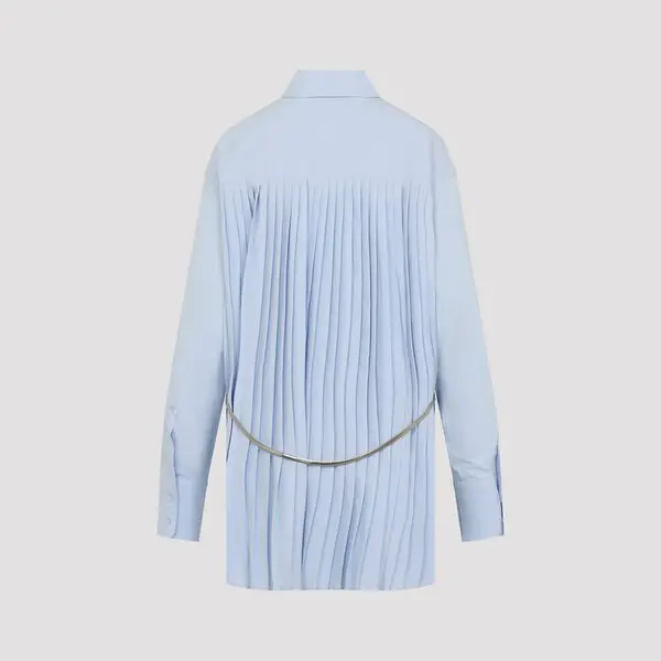 Sportmax Nespola Cotton Blend Long Shirt - Blue