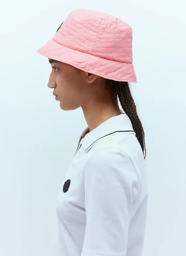 Moncler Logo Patch Bucket Hat - Pink