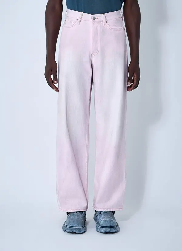 Acne Studios 1981 Coated Straight-leg Jeans - Pink