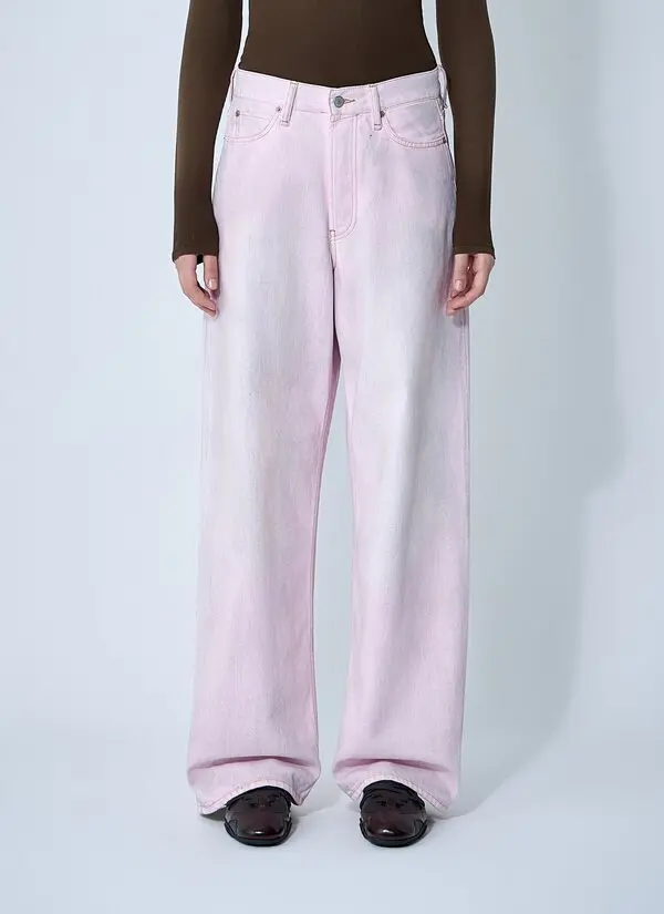 Acne Studios 1981 Coated Straight-leg Jeans - Pink