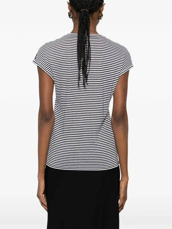 TOM FORD Striped Viscose T-shirt - Black