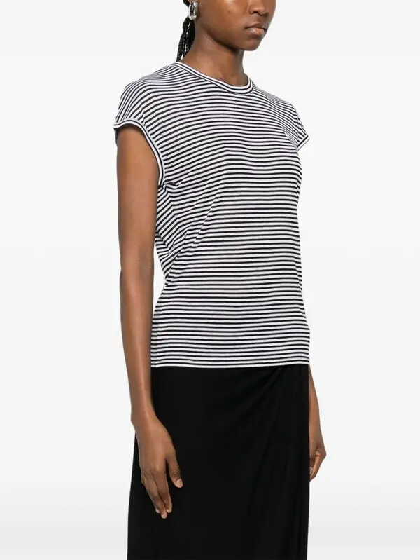 TOM FORD Striped Viscose T-shirt - Black