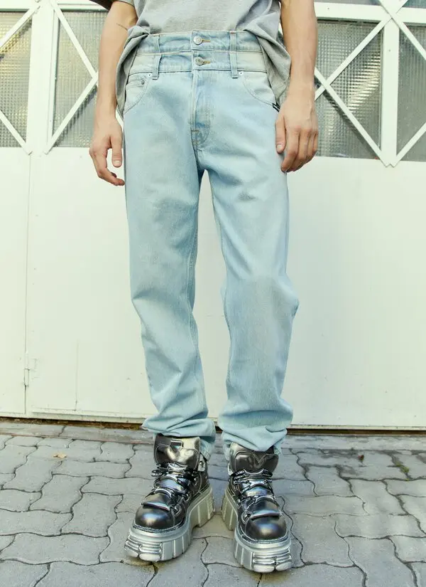 VTMNTS Double Waist Denim Jeans - Blue