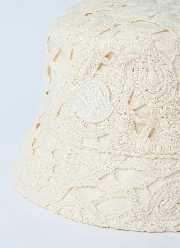 Moncler Logo Patch Broderie Anglaise Bucket Hat