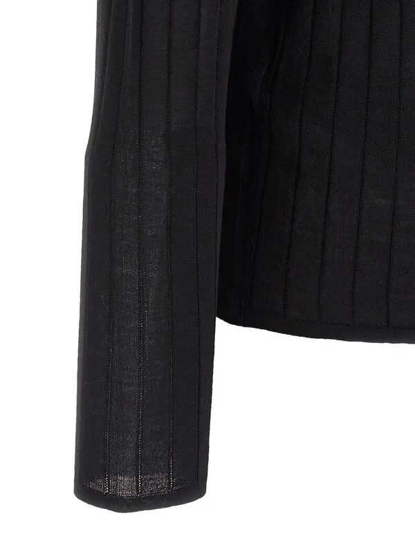 Saint Laurent Pointelle Wool Polo Shirt