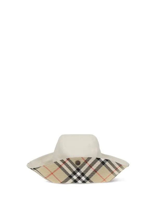 Burberry Check Jacquard Bucket Hat - White