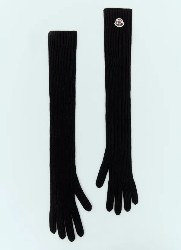 Moncler Wool Knit Gloves - Black