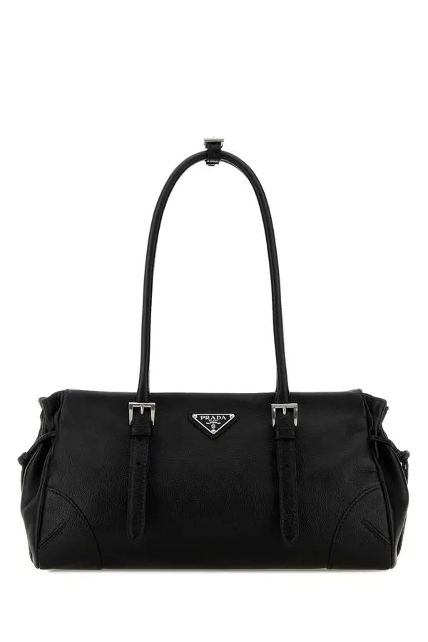 Prada Leather Medium Bonnie Shoulder Bag - Black