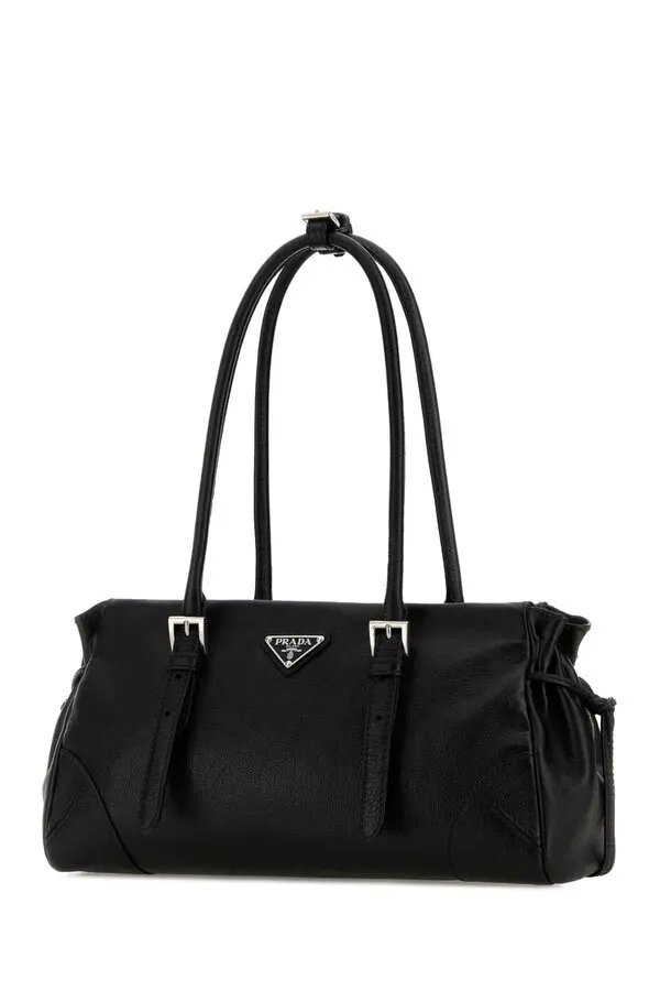 Prada Leather Medium Bonnie Shoulder Bag - Black