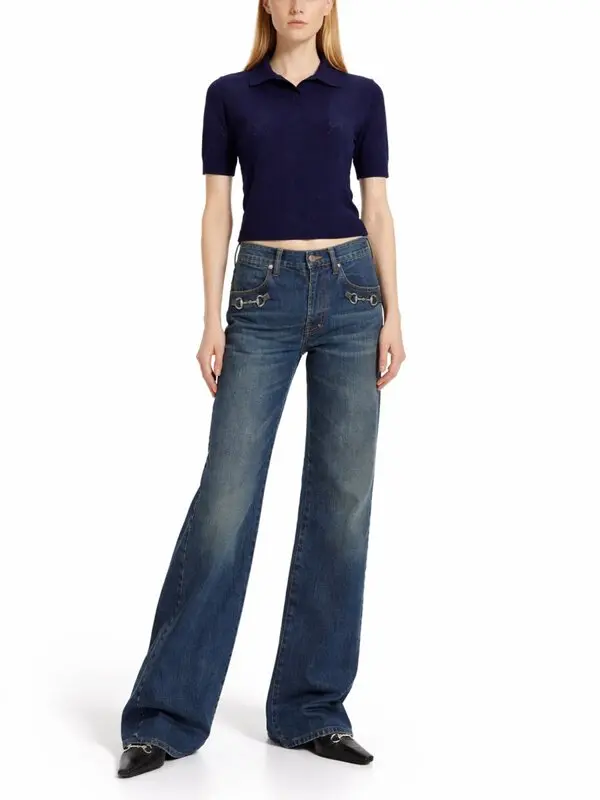 Gucci Silk And Cotton Polo Shirt - Blue