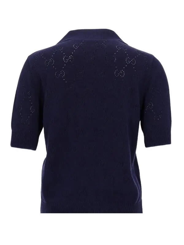 Gucci Silk And Cotton Polo Shirt - Blue
