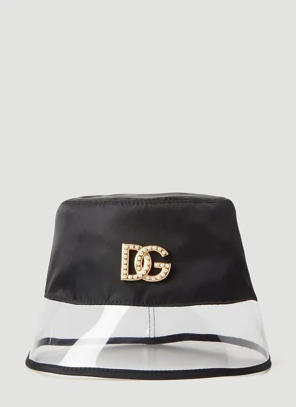 Dolce & Gabbana Embellished Logo Bucket Hat - Black