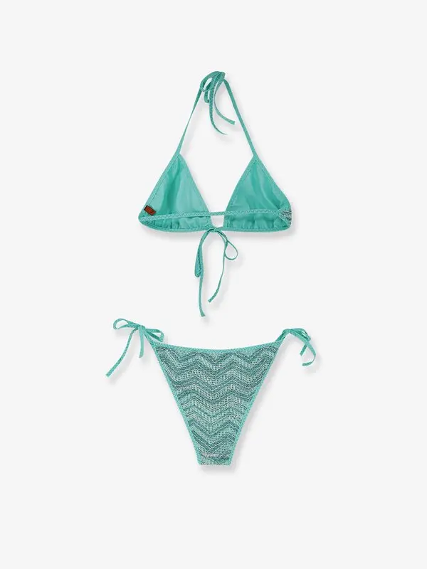 Missoni Bikini Top And Bottom Set With Sequin Embroidery