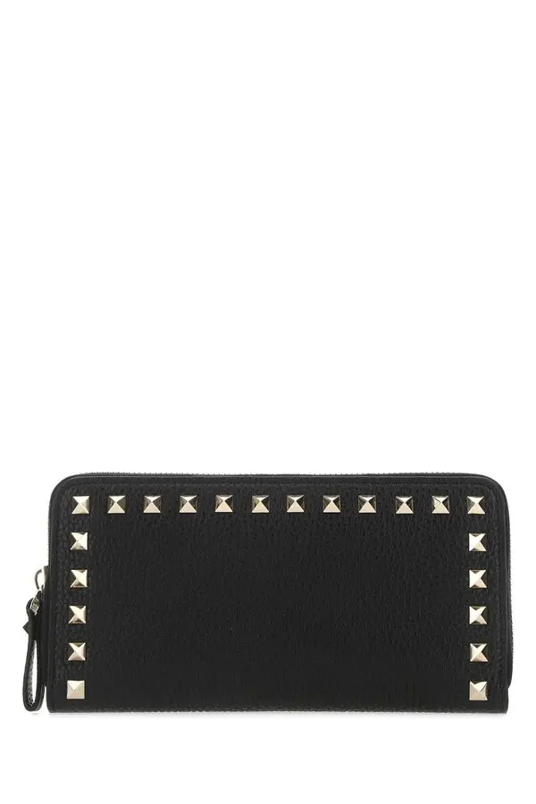 Valentino Garavani Leather Rockstud Wallet - Black