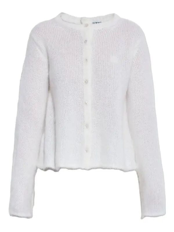 Loewe Wool Blend Cardigan With Embroidered Anagram Motif - Multicolor