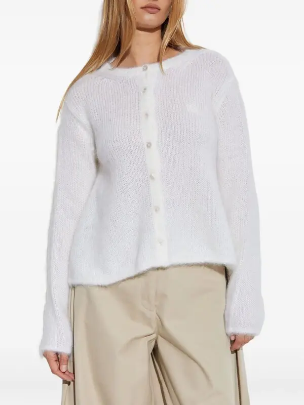 Loewe Wool Blend Cardigan With Embroidered Anagram Motif - Multicolor